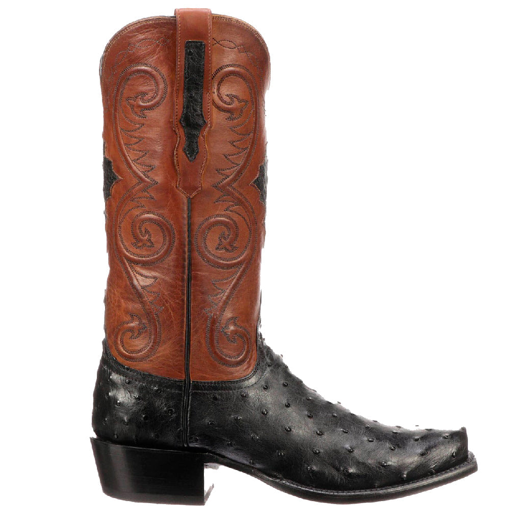 Botas Lucchese GY1007.73 Black Ostrich – CACTUS ROPES MEXICO